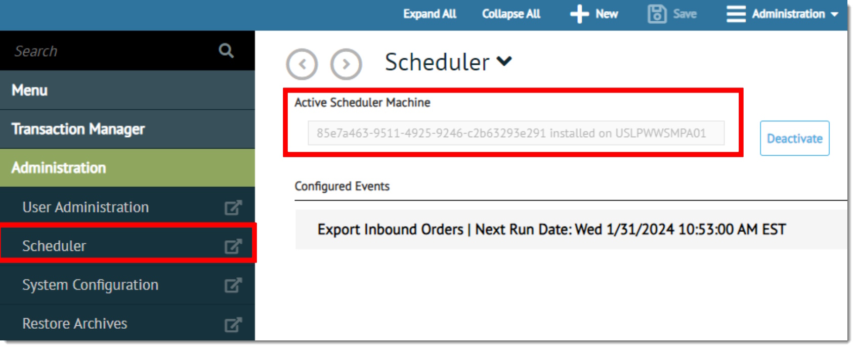 Transaction Manager Scheduler